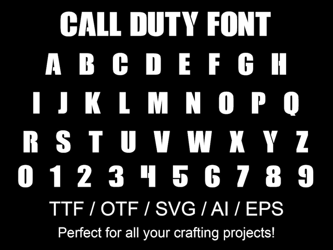 Call Duty Font | Ttf | Otf | Svg | Eps | Silhouette | Circuit ...