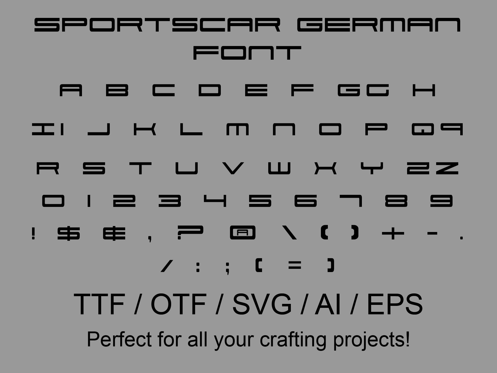 Sportscar German Font | Ttf | Otf | Svg | Eps | Silhouette | Circuit ...