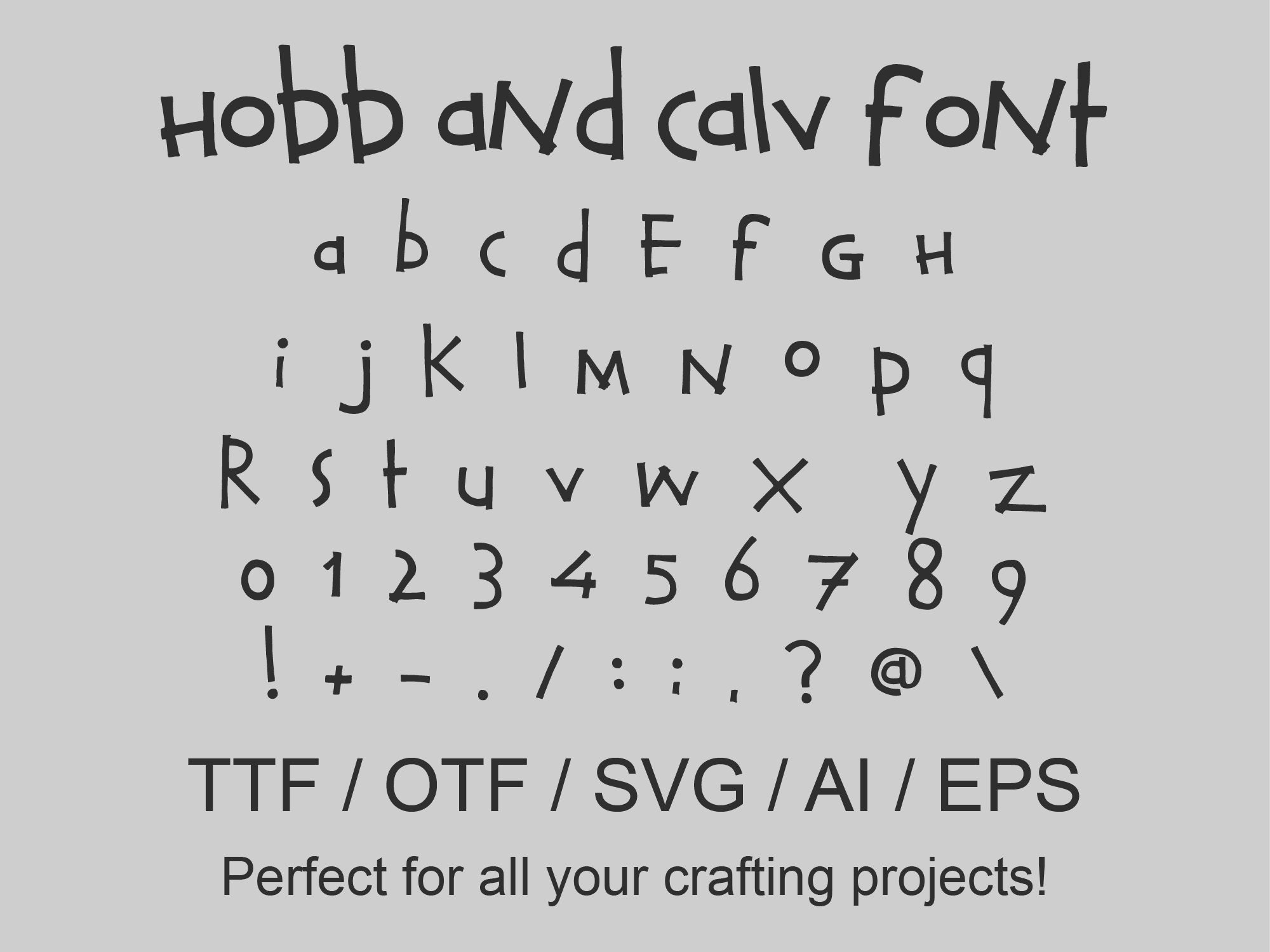 Hobb & Calv Font | Ttf | Otf | Svg | Eps | Silhouette | Circuit ...