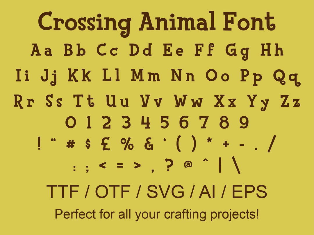Crossing Animal Font | Ttf | Otf | Svg | Eps | Silhouette | Circuit ...