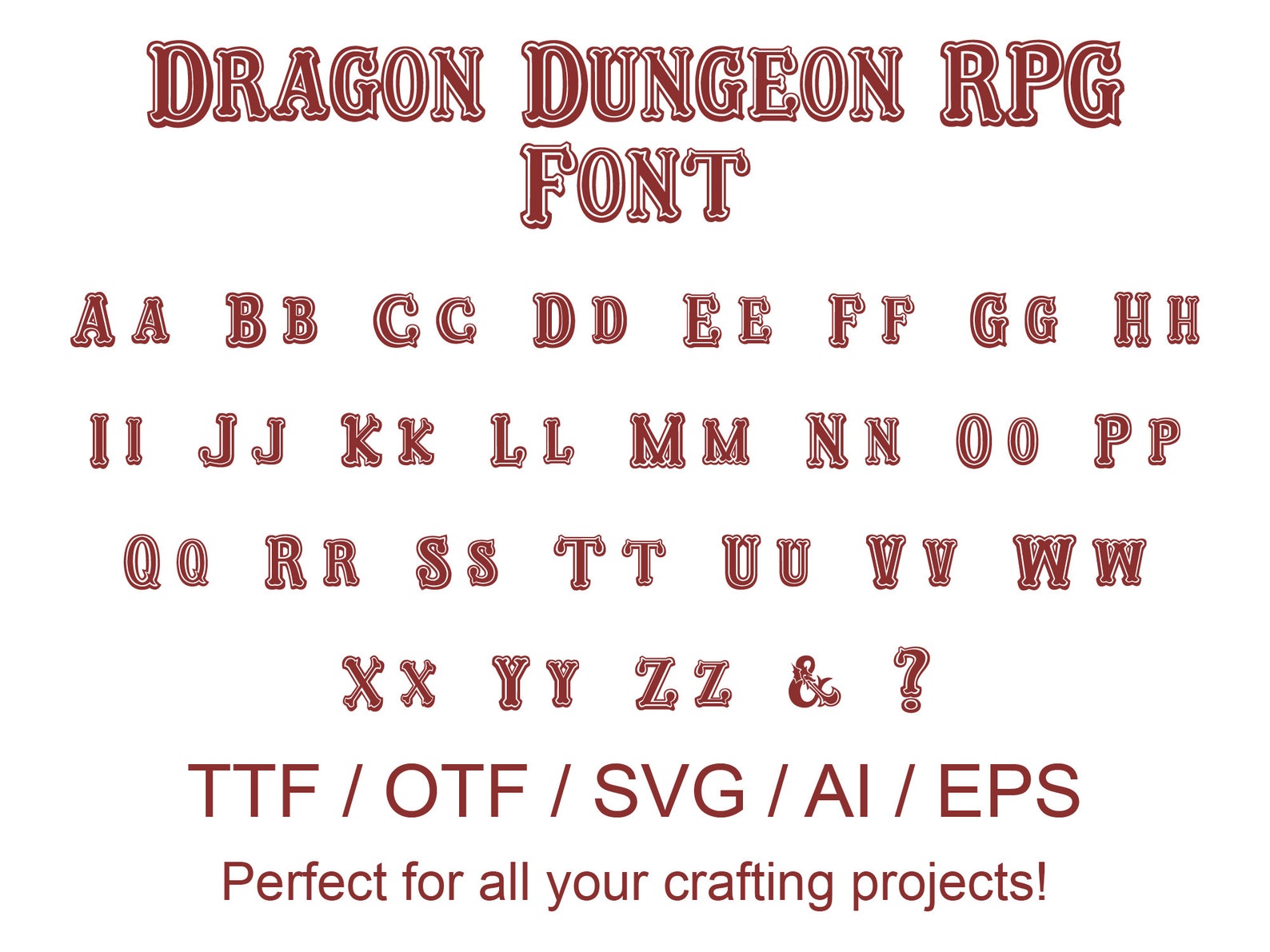 Dragon Dungeon Font Ttf Otf Svg Eps Silhouette Circuit Crafting Gifts ...