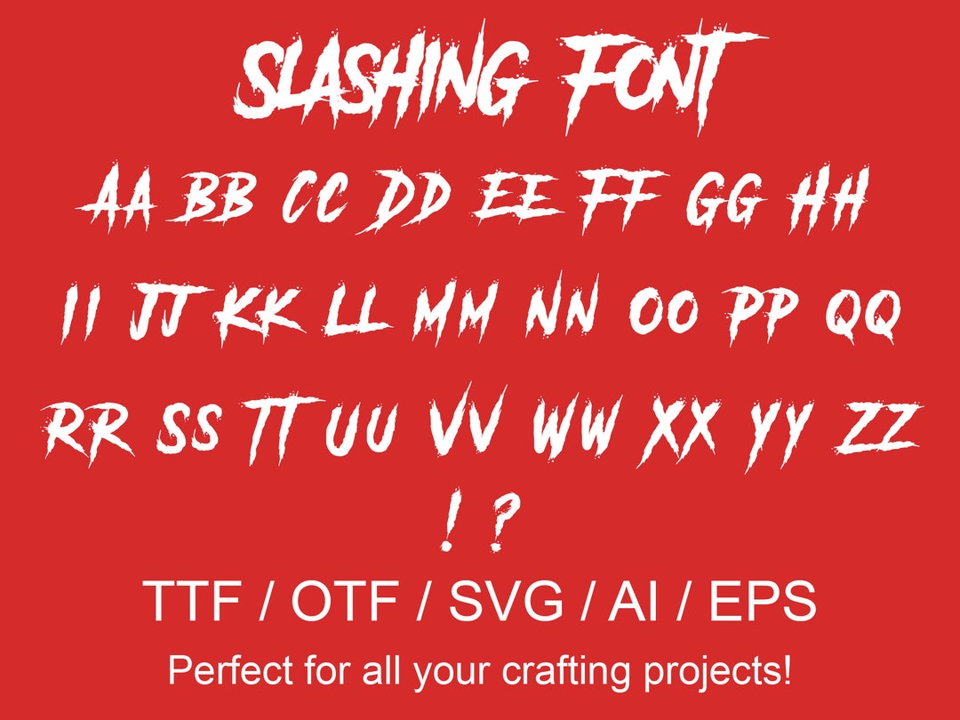 Slashing Font Ttf Otf Svg Eps Silhouette Circuit Crafting Gifts ...