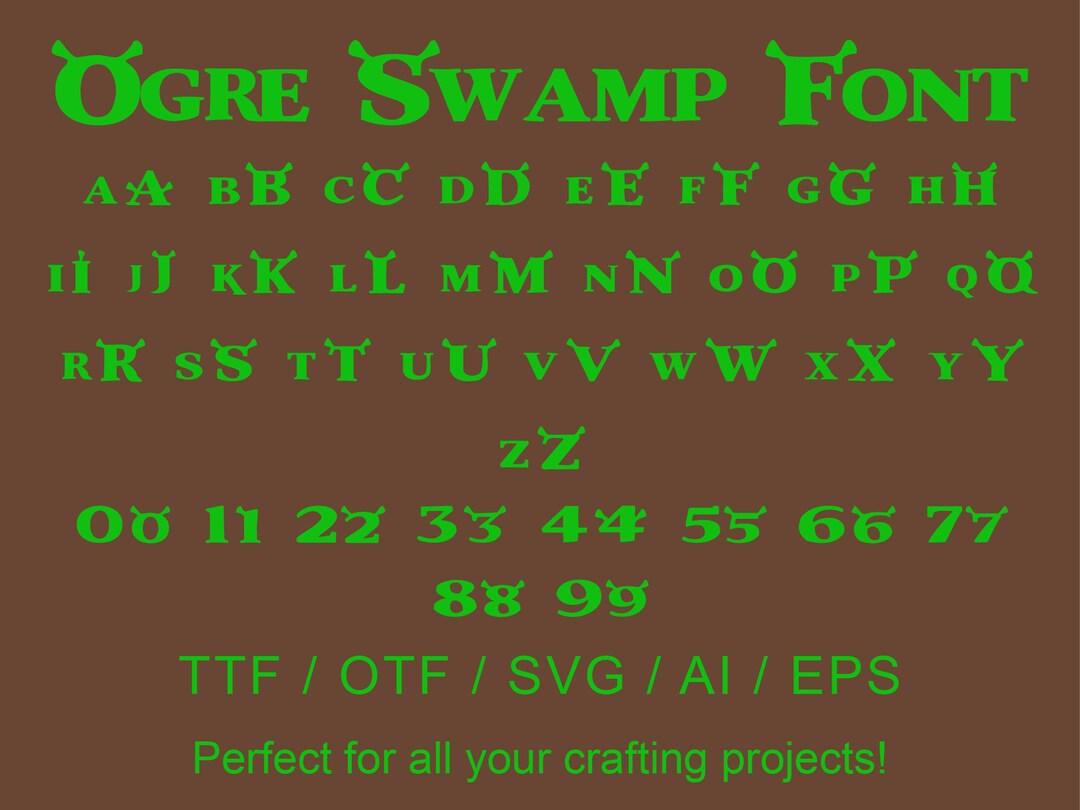 Ogre Swamp Font | Ttf | Otf | Svg | Eps | Silhouette | Circuit ...