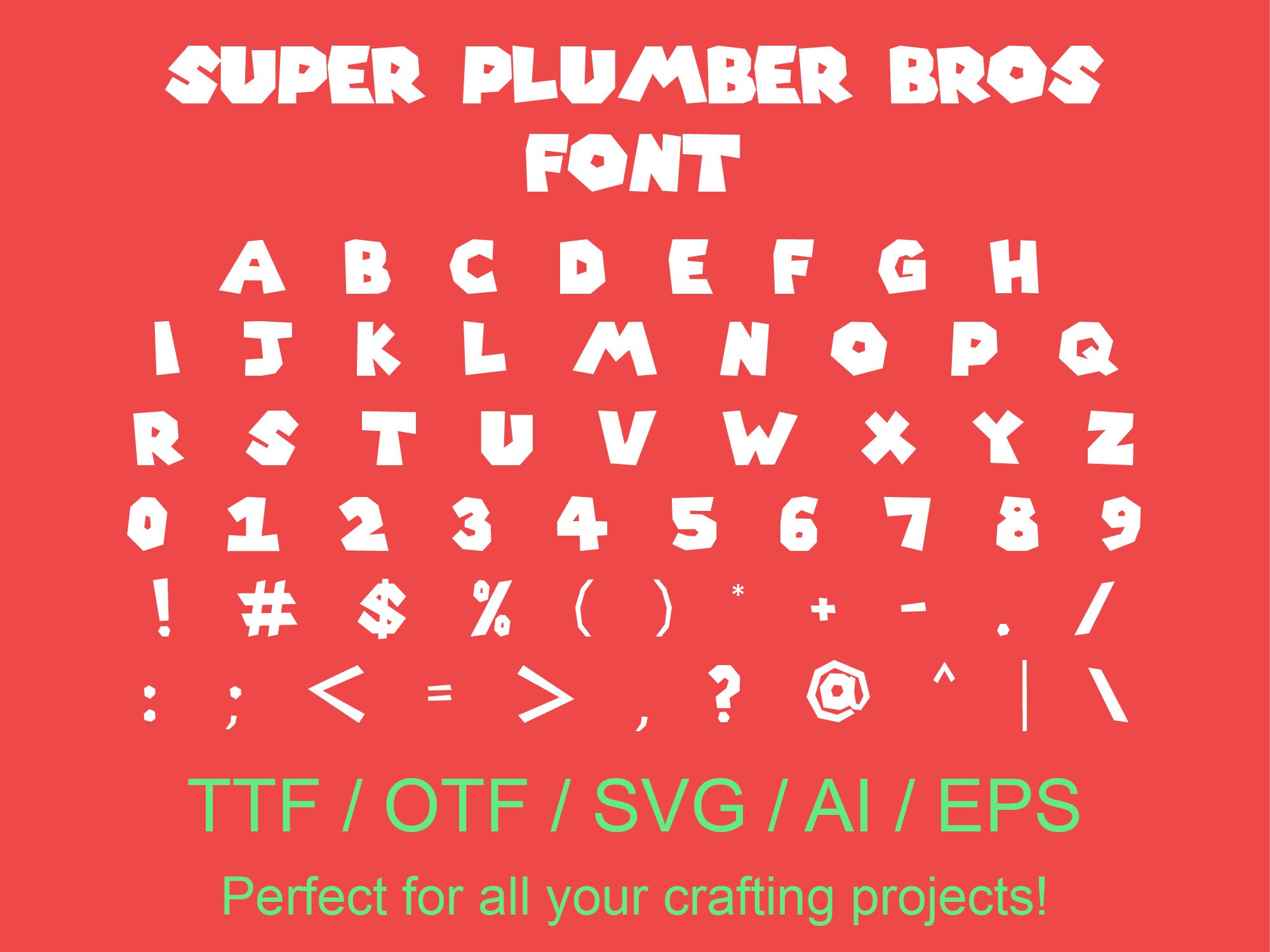 Super Plumber Bros Font Ttf Otf Svg Eps Silhouette Circuit Crafting ...