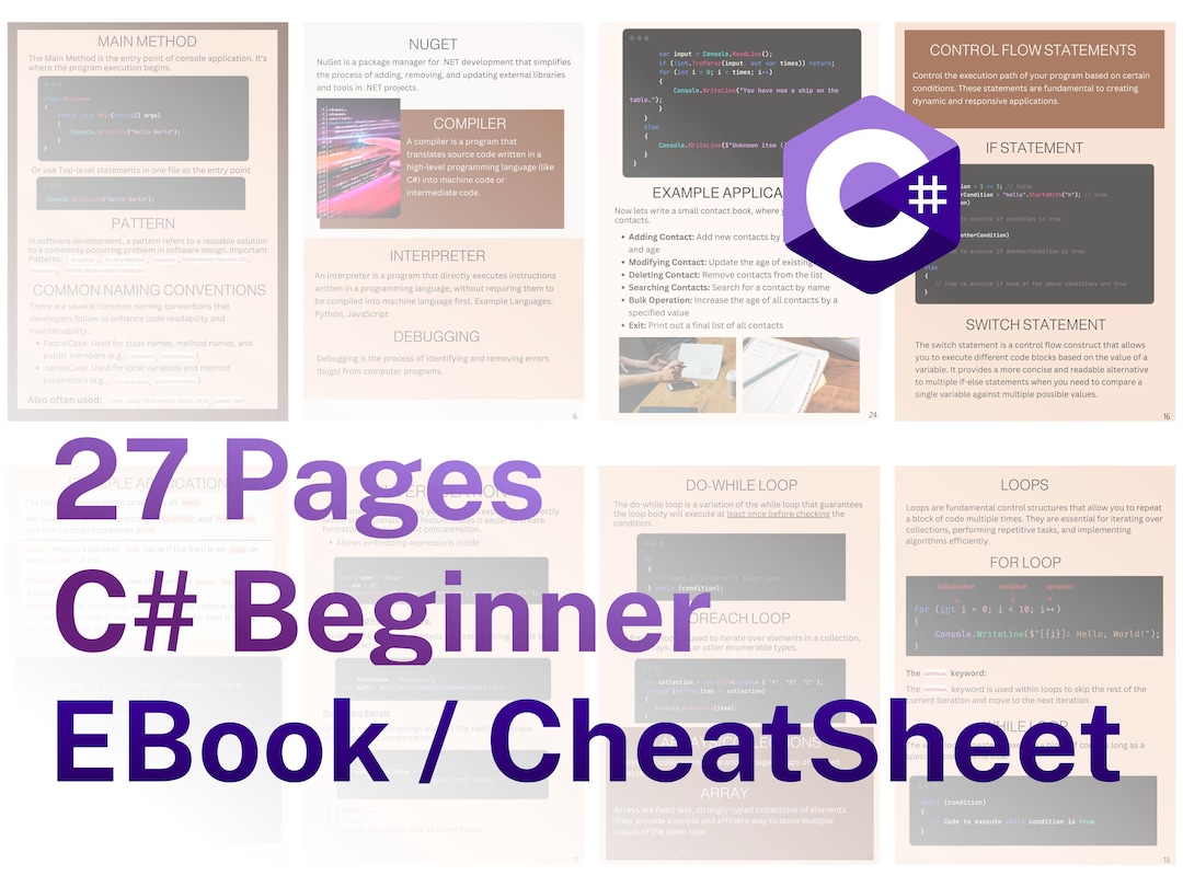 C# Software Development Ebook for Game Development Cheatsheet ...