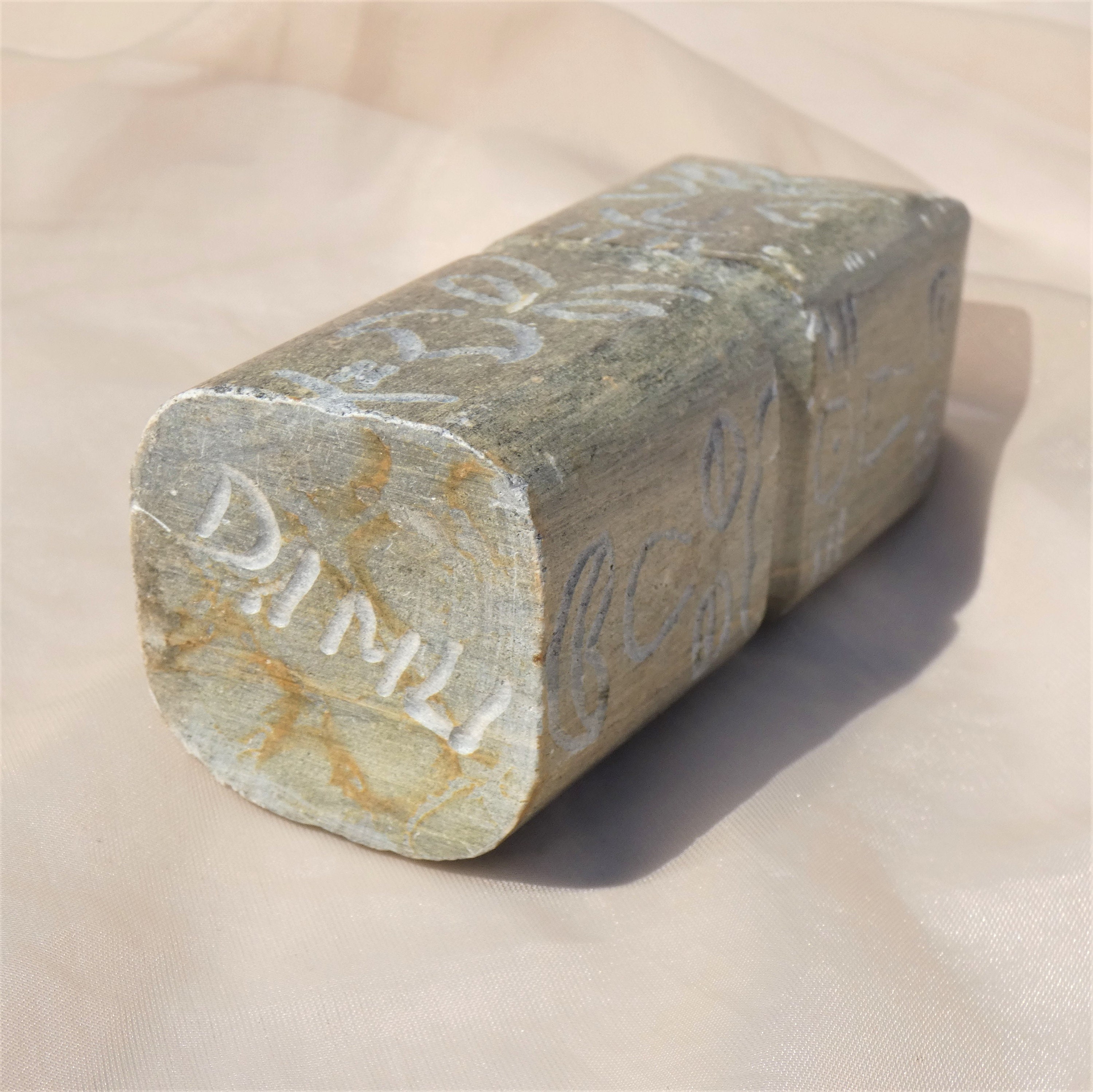 Small Rectangular Soapstone Sculpture With Faces Totem Carving Signed ...