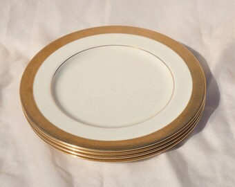 Lenox Westchester Salad Plates Set of 6 Gold Rim Backstamp Bone China ...