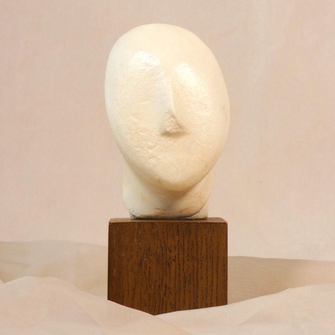 Louvre Museum Cast Stone Replica Cycladic Figurine Bust Vintage Greek ...