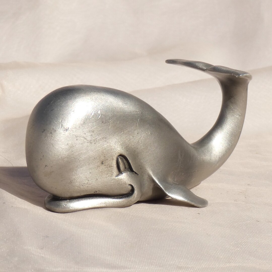 Hudson Pewter Whale Figurine Sculpture Gift Paperweight Vintage Animal ...
