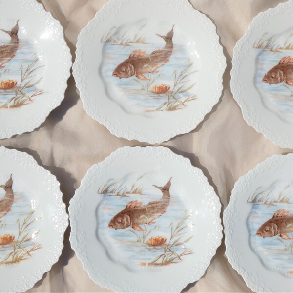 Antique Fish Pattern Plates - Etsy