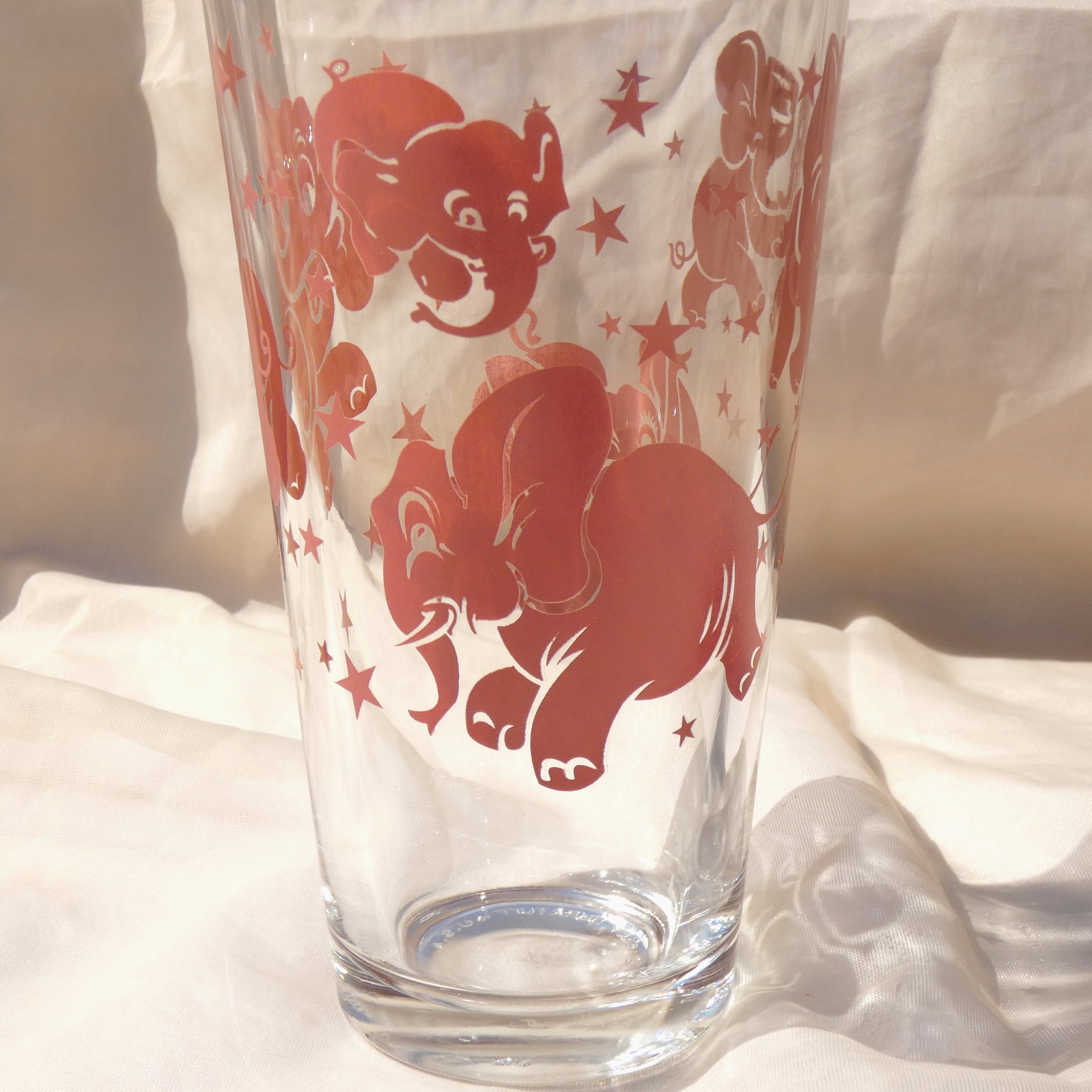 Hazel Atlas Rare Pink Elephant Bar Set Cocktail Martini - Etsy