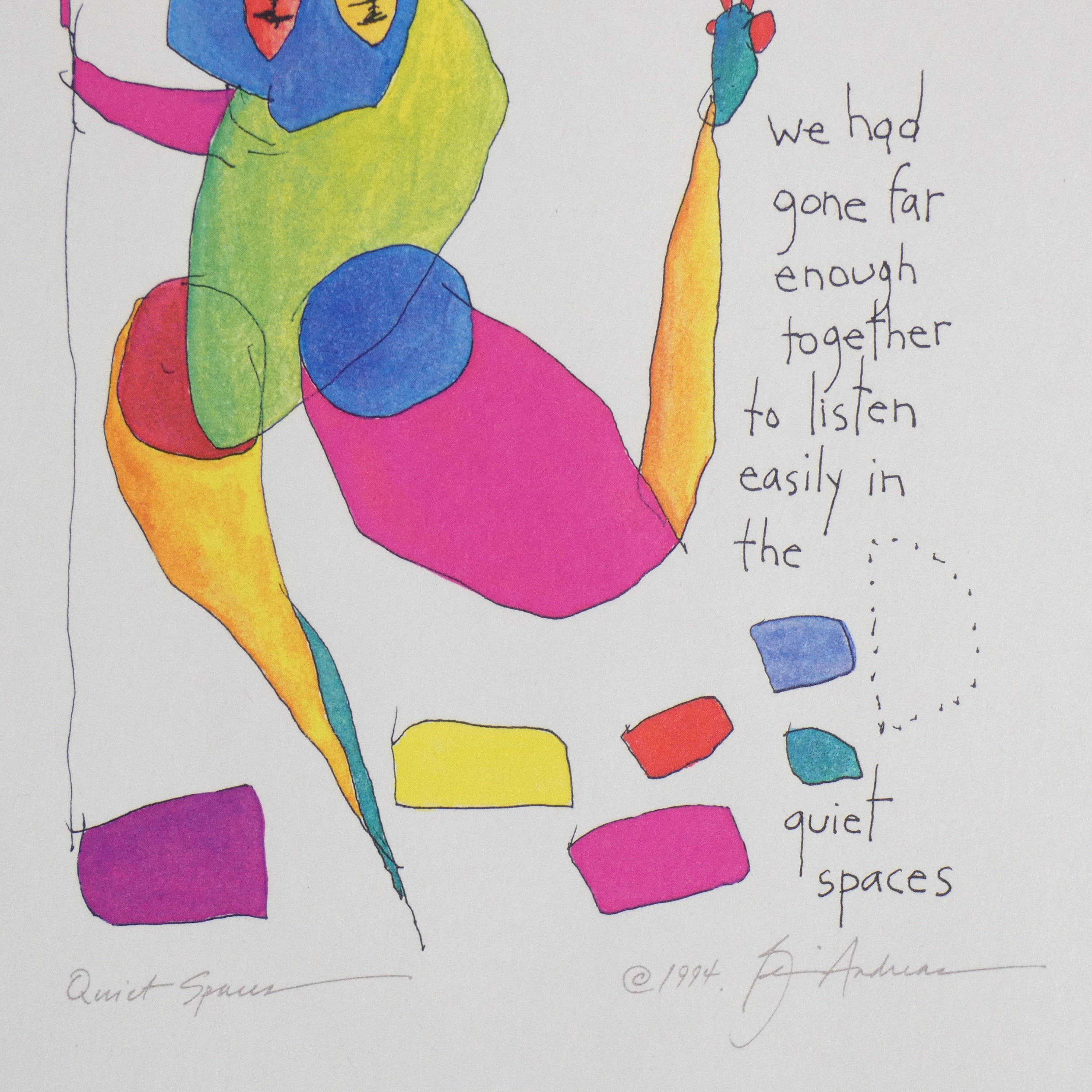 Brian Andreas Quiet Spaces Drawing Print Vintage Art Abstract Positive ...