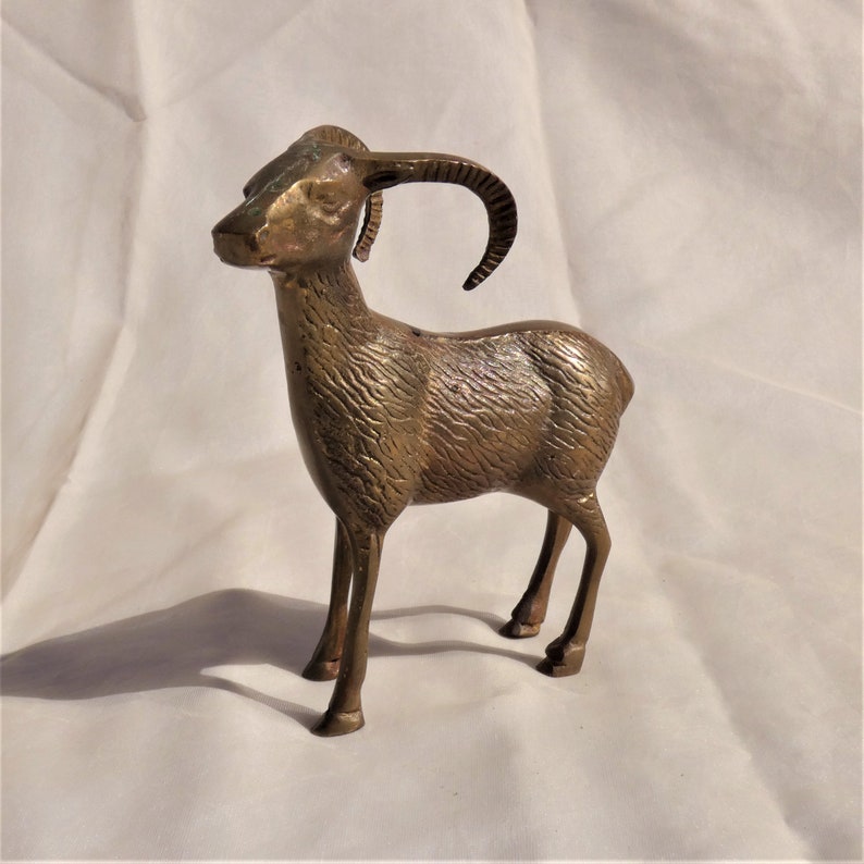 Vintage Brass Ram Figurine - Etsy