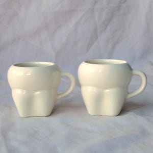Ceramic Tooth Shaped Dentist Mug Pair Vintage R.O.S.E. Ltd Made in USA ...