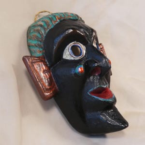 Mama Negra Ecuadorian Mask Vintage Carved Wood Folk Art Ecuador ...