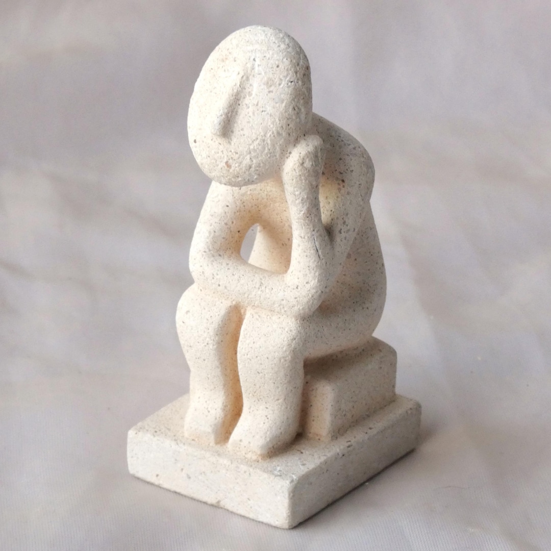 Carved Stone Cycladic Thinker Figurine Vintage Handmade Museum Ancient ...