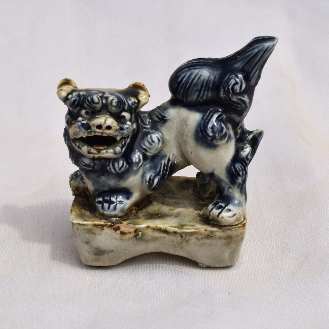 Small 3.5" Japanese Ceramic Shisa Dog Vintage Foo Handmade Figurine ...
