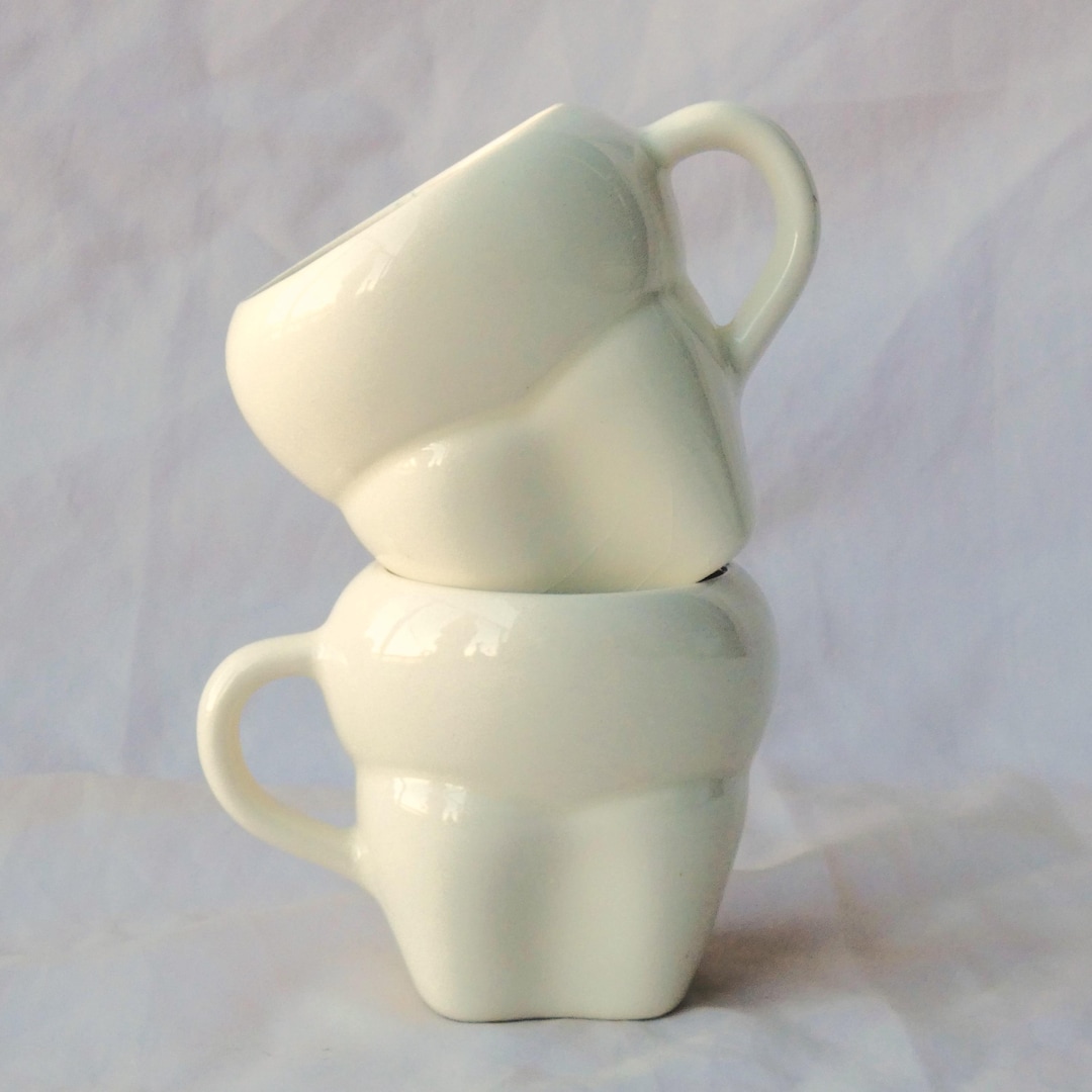 Ceramic Tooth Shaped Dentist Mug Pair Vintage R.O.S.E. Ltd Made in USA ...