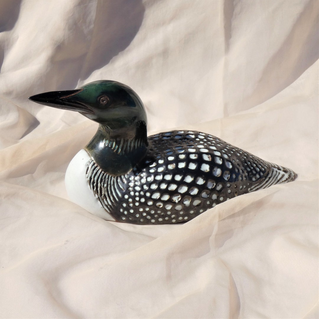 1983 Ceramic Loon by Andersen Design Studio Pottery Maine Slip - Etsy