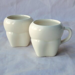 Ceramic Tooth Shaped Dentist Mug Pair Vintage R.O.S.E. Ltd Made in USA ...