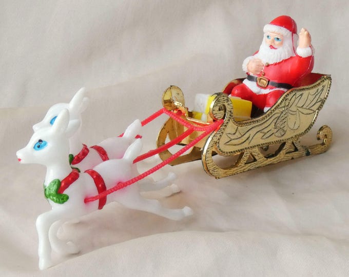 Plastic Santa Sleigh Mid Century Modern 1950s Christmas Holiday Decor ...