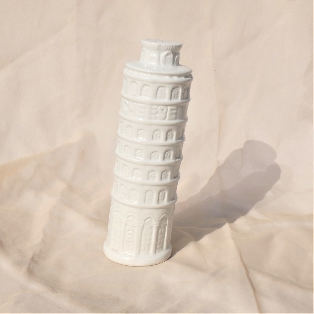 Leaning Tower of Pisa White Ceramic Cheese Shaker Vintage - Etsy