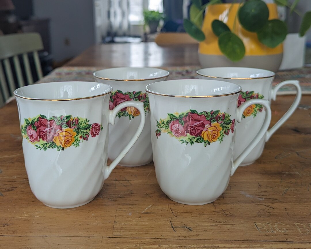 Regent China English Rose 4 Coffee Cup Set Made in England - Etsy Canada