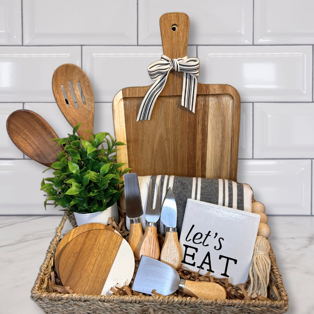 Housewarming Gift Basket Wedding Gift for Couple New Home Kitchen Decor ...