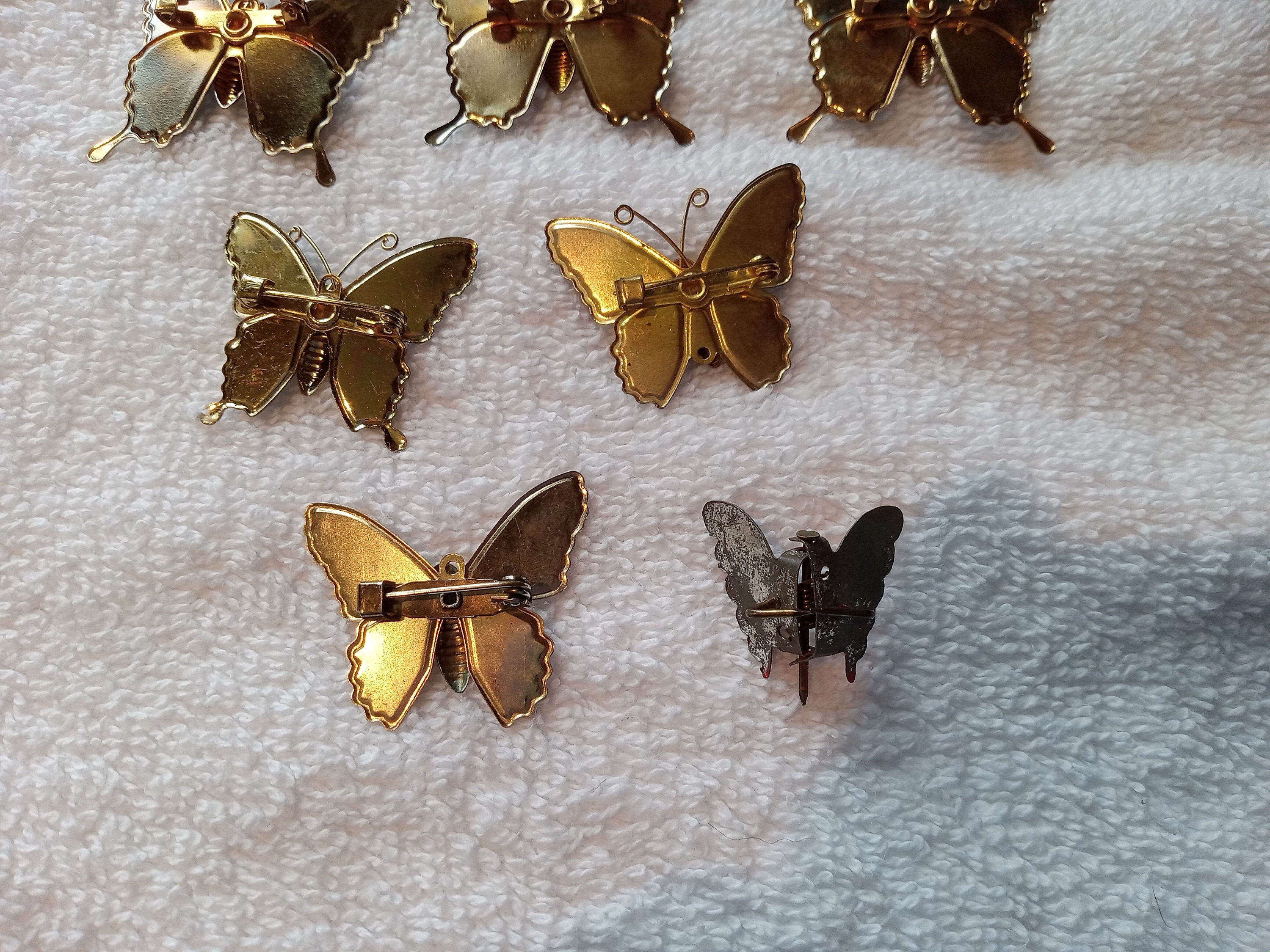 Butterfly Pin Collection Glitter Butterfly Pins Vintage From the 1970's ...