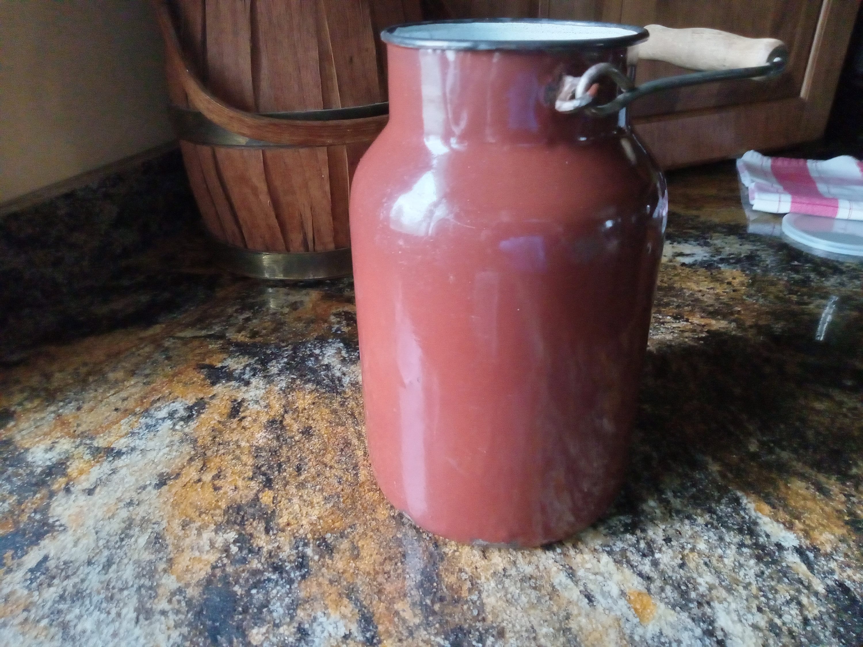 Antique European Graniteware Enamelware Milk Pail Cream Pail Unusual ...