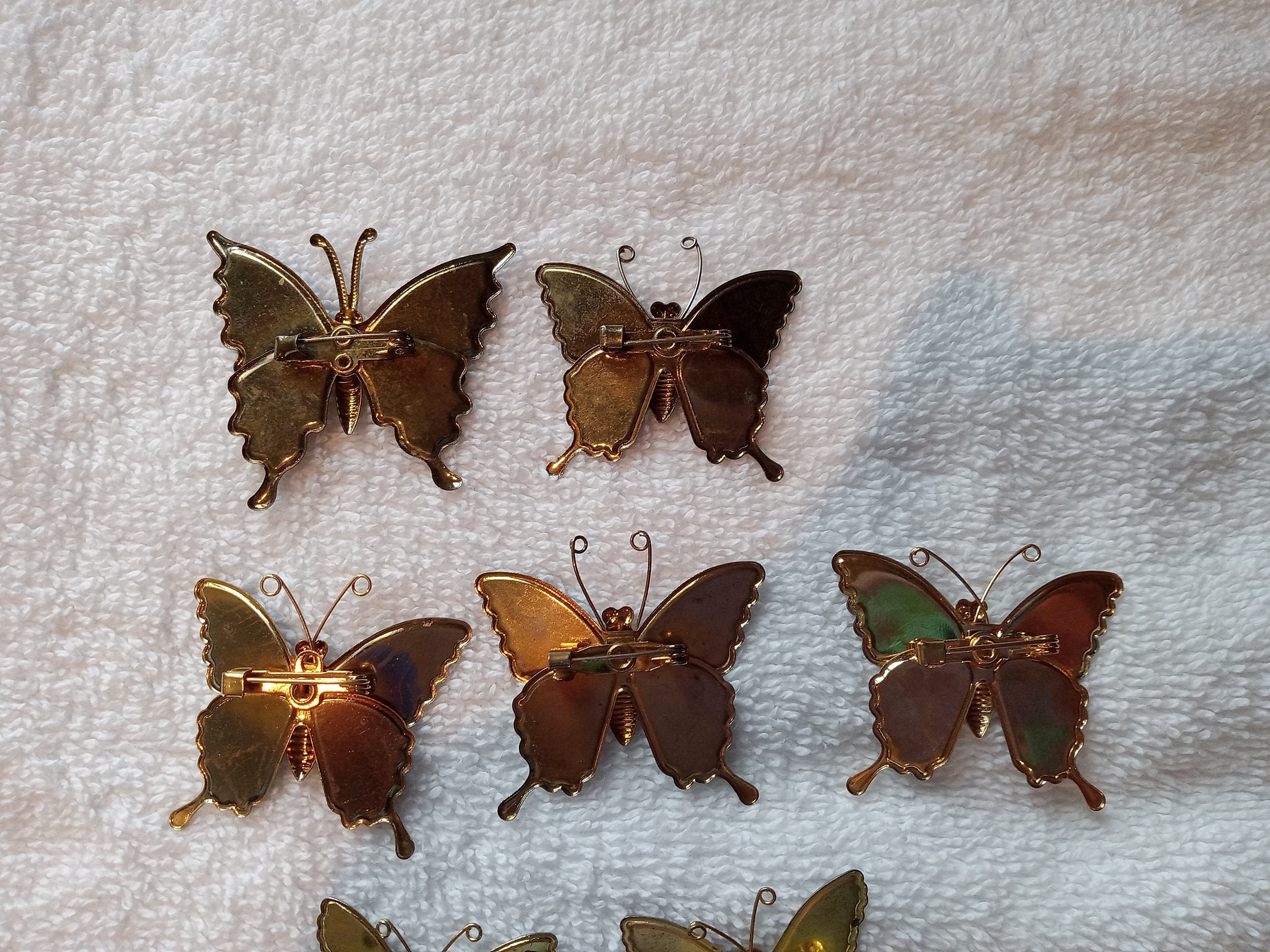 Butterfly Pin Collection Glitter Butterfly Pins Vintage From the 1970's ...
