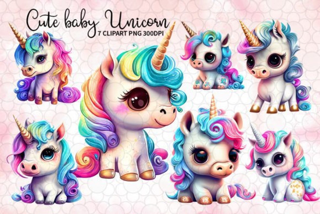Cute Baby Unicorn Sublimation Clipart - Etsy