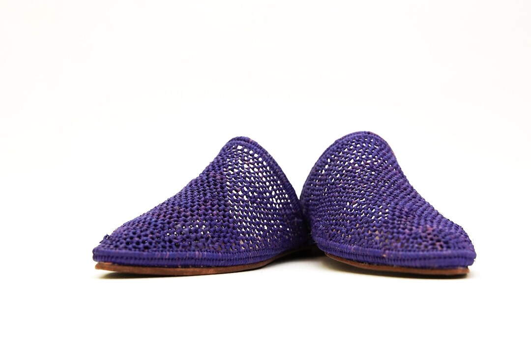 Handmade Raffia Slide Sandals, Comfortable, Lightweight Summer Shoes ...