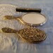 Antique Copper Art Deco Hand Mirror & Brush Set - 1920s Vintage Vanity ...
