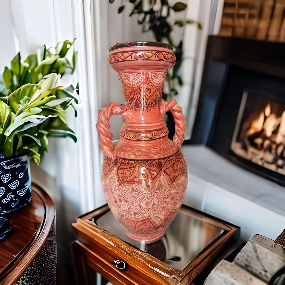 Moroccan Ceramic Vase, Handmade and Hand Painted, Multiple Flower Vase ...