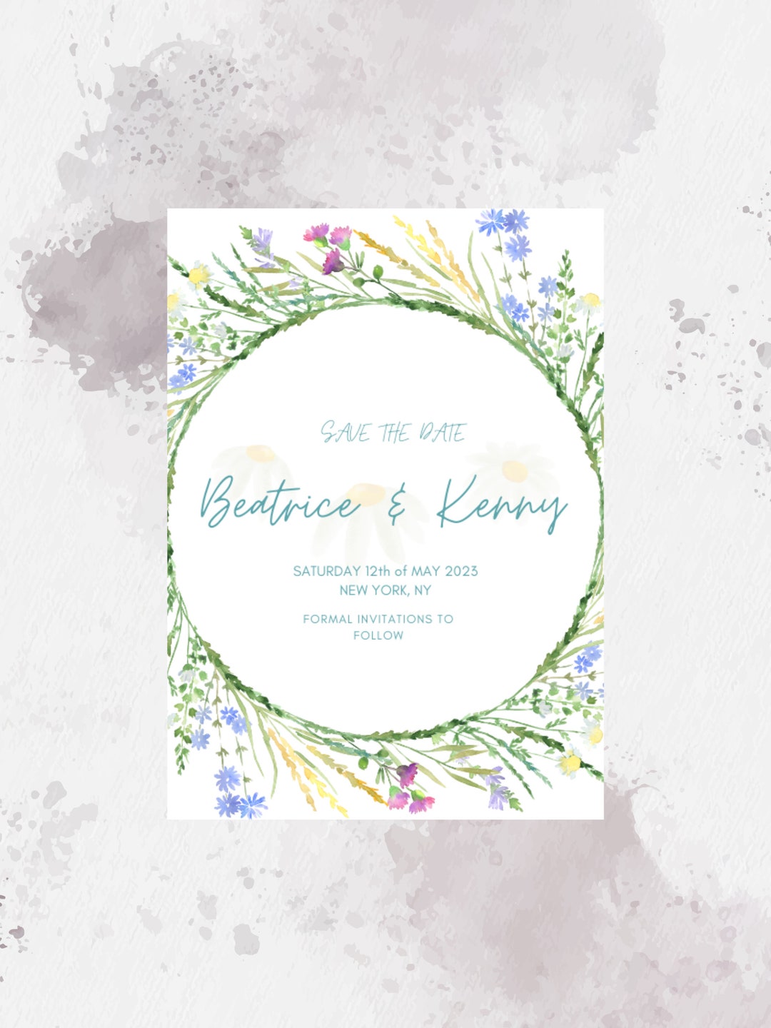 Wild Flower Invitation, Wild Flower Invitation Evite - Etsy