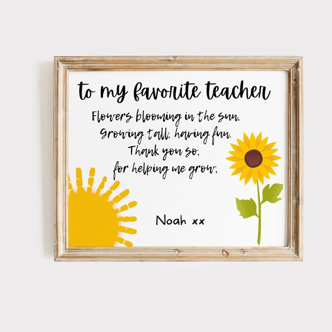 Printable Teacher Appreciation Poem Thank You for Helping Me - Etsy