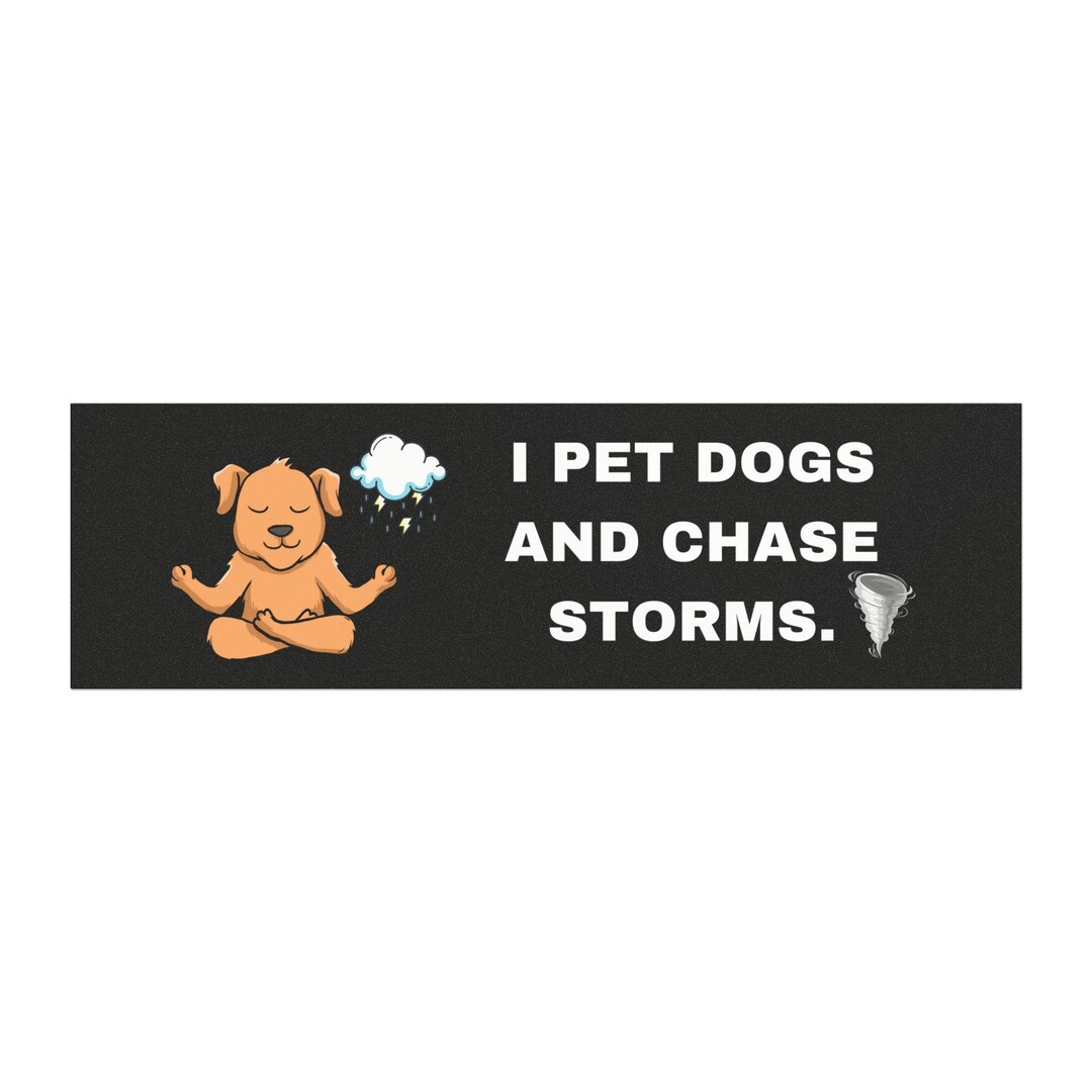 Cute Storm Chasers Car Magnet - I Pet Dogs and Chase Storm - Weather ...