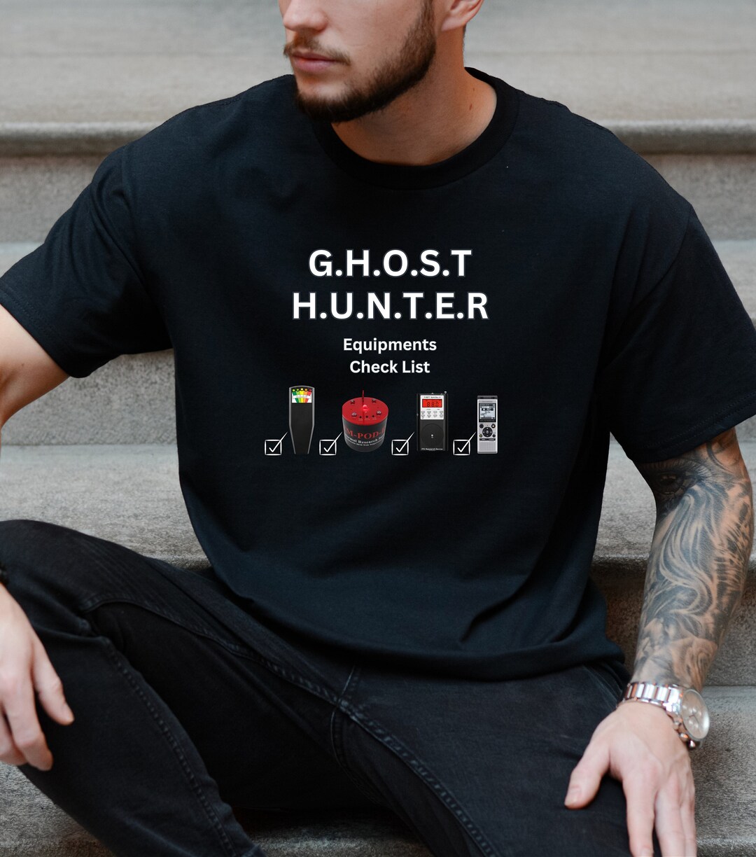 Ghost Hunter Equipment Check List T-shirt Paranormal - Etsy