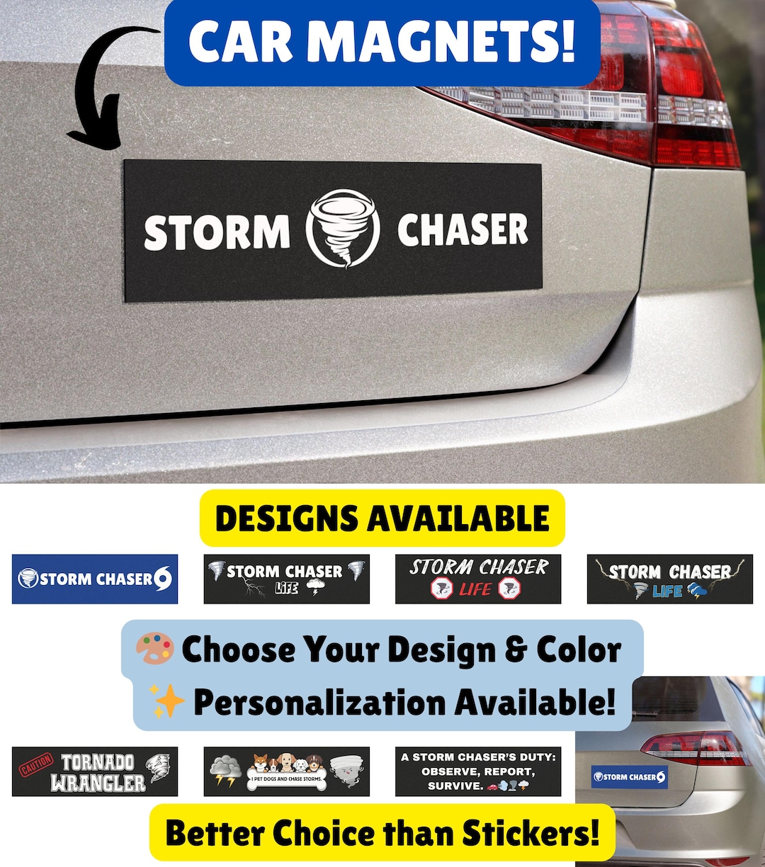 Storm Chaser Car Magnet: Personalized Weather Spotter Vehicle Decal - Etsy