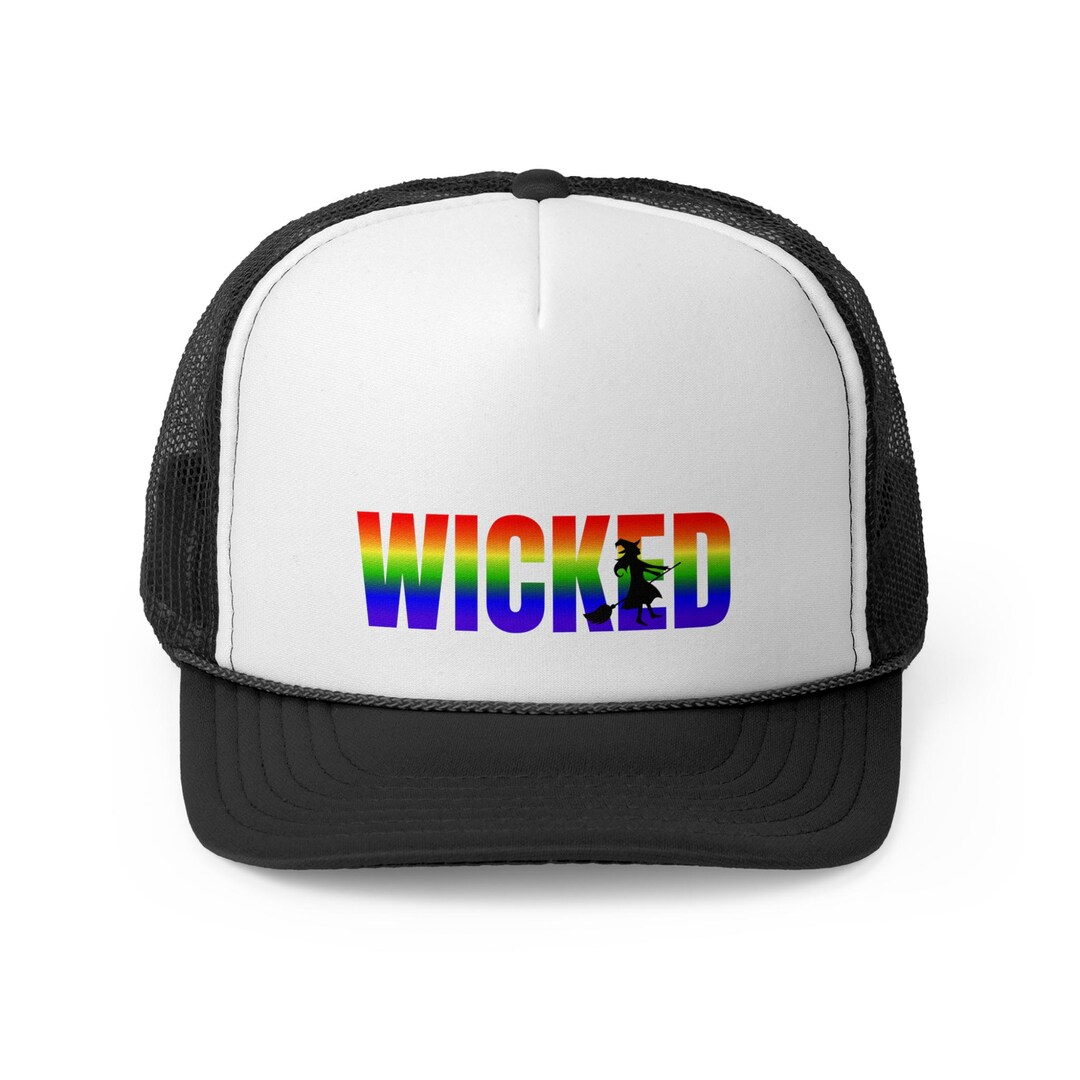Wicked Witch LGBT Hat Retro Halloween Cap Rainbow Colored Wicked Design ...