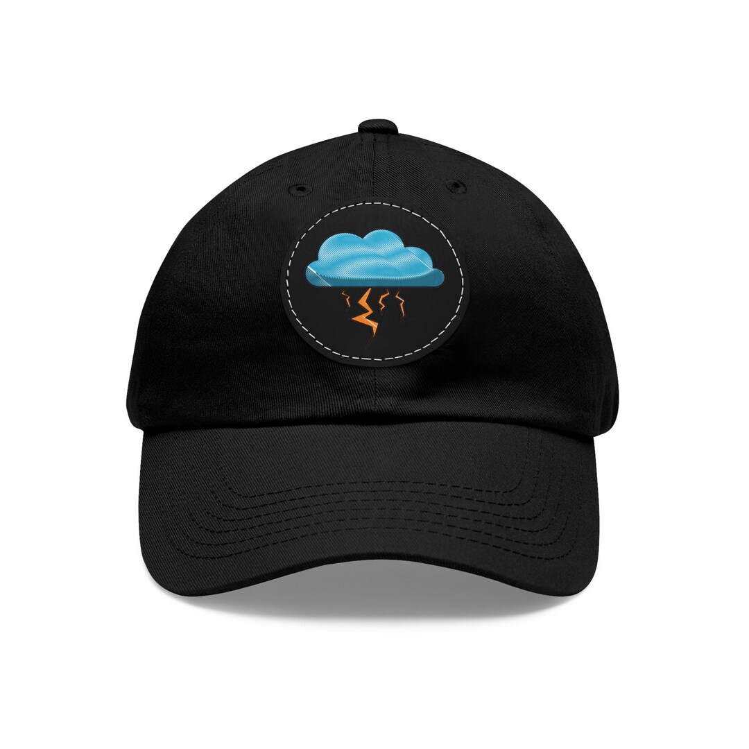 Thunderstorm Leather Patch Hat - Storm Chaser Cap - Weather Enthusiast ...