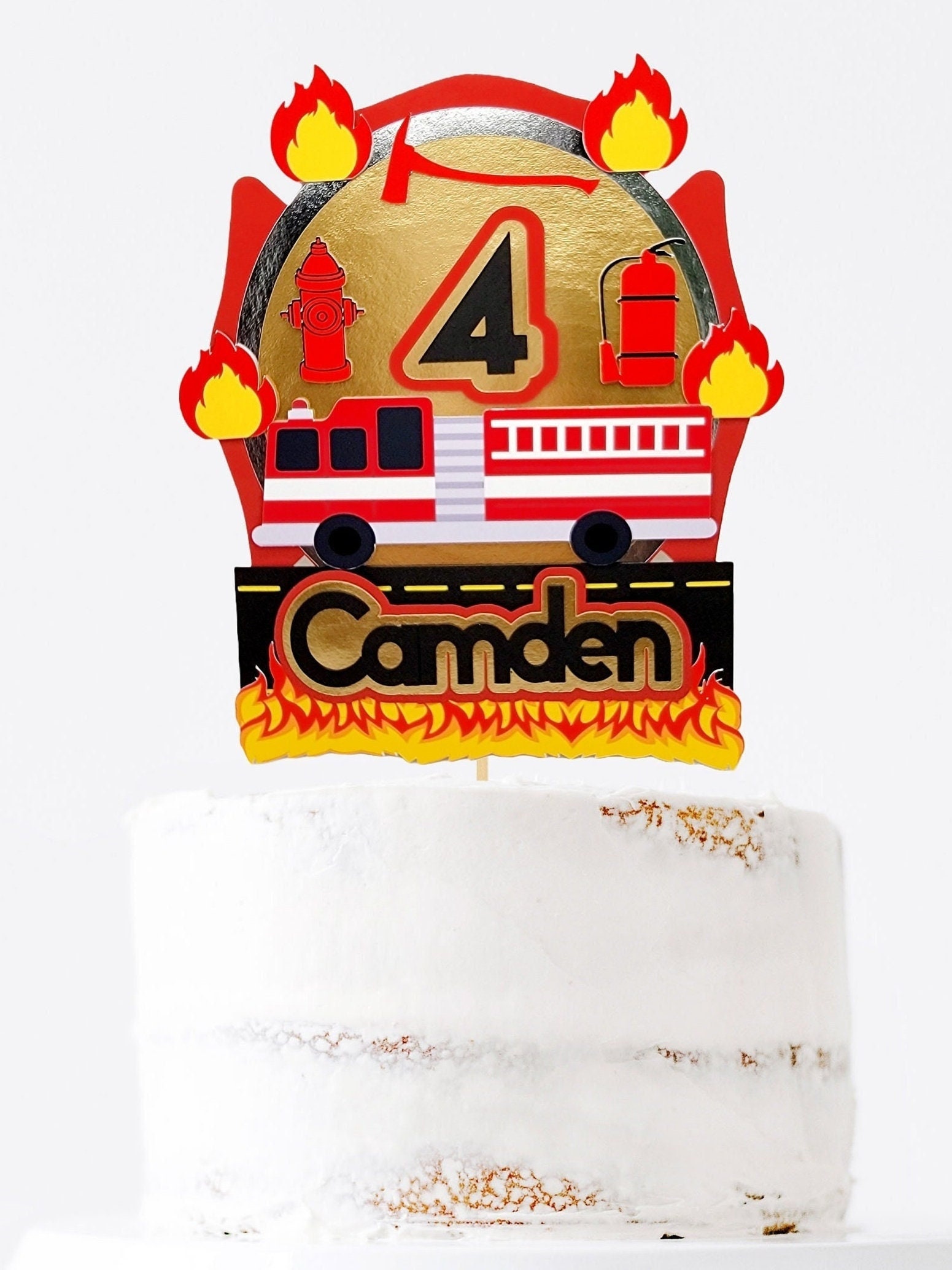 Fire Truck Birthday Cake