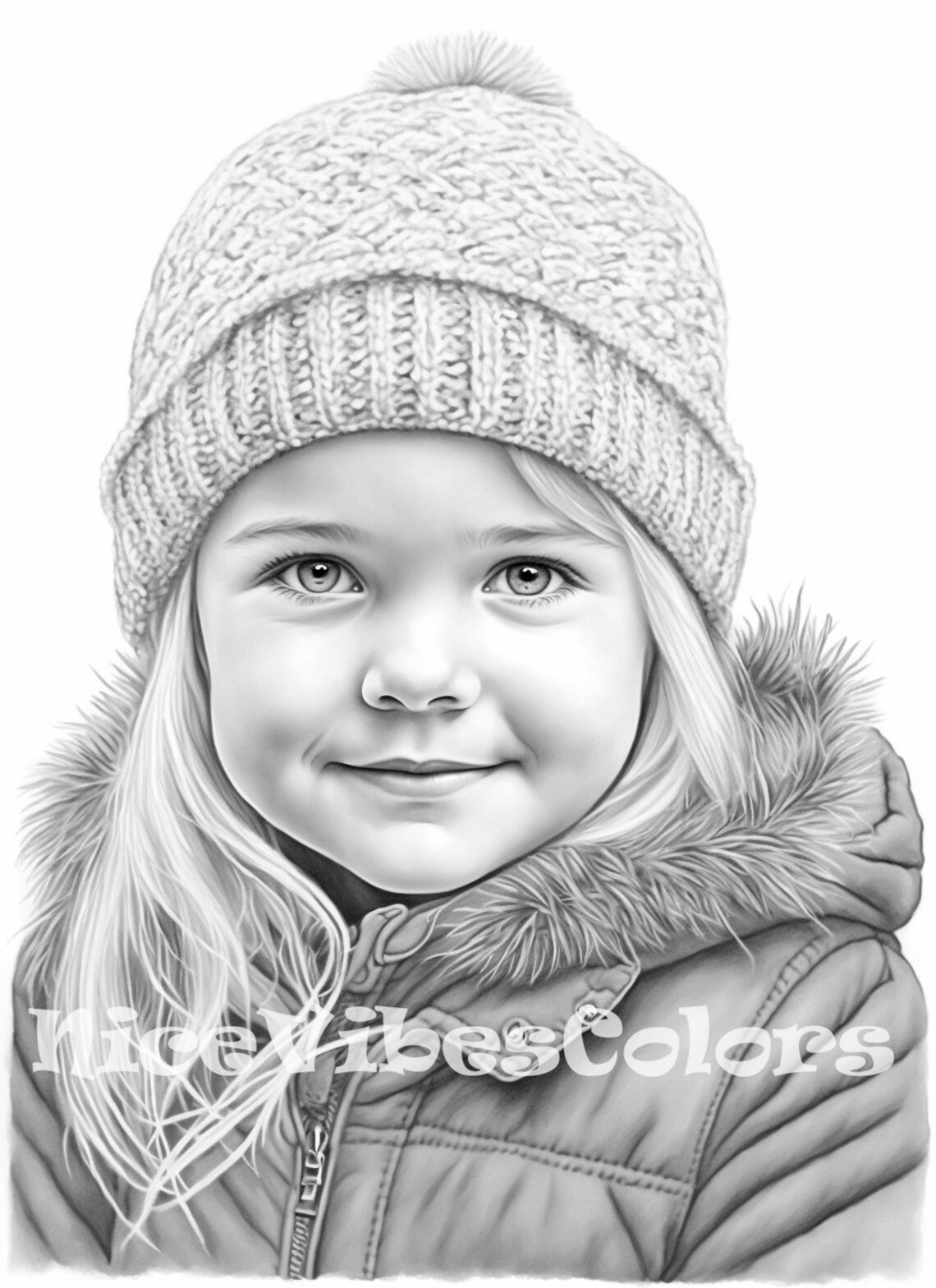 25 Easy Portraits: Grayscale Coloring Book for Adults and Children ...