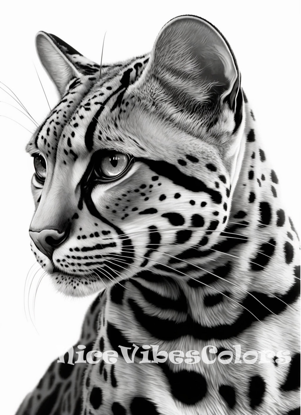 Realistic Animals: Grayscale Coloring Book for Adults and Children ...
