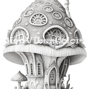 25 Wonderland Tiny Homes: Grayscale Coloring Book for Adults ...