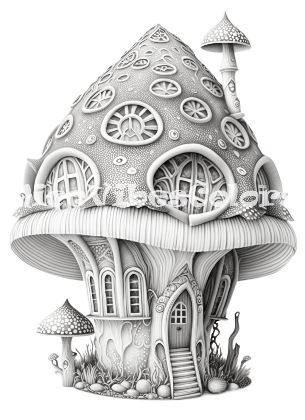 25 Wonderland Tiny Homes: Grayscale Coloring Book for Adults ...