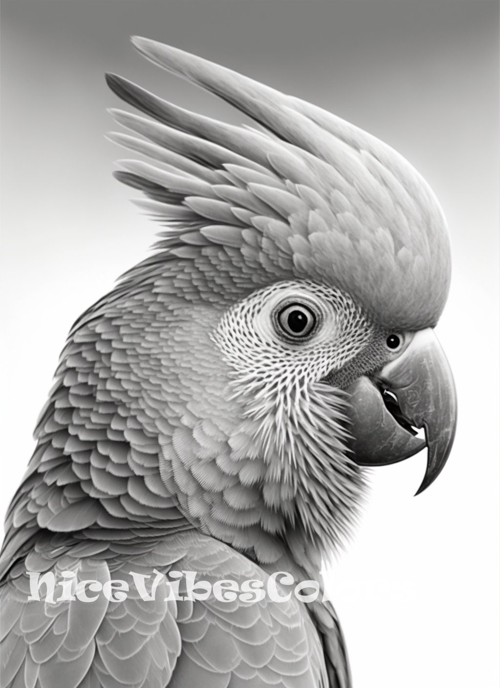 Realistic Animals: Grayscale Coloring Book for Adults and Children ...