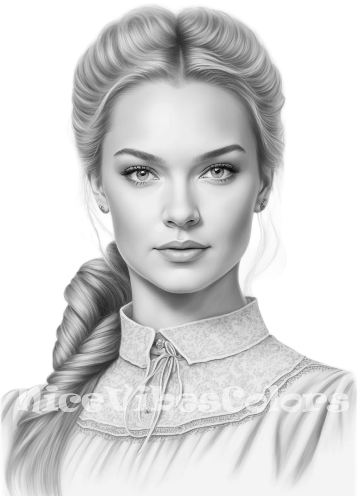 25 Easy Portraits: Grayscale Coloring Book for Adults and Children ...