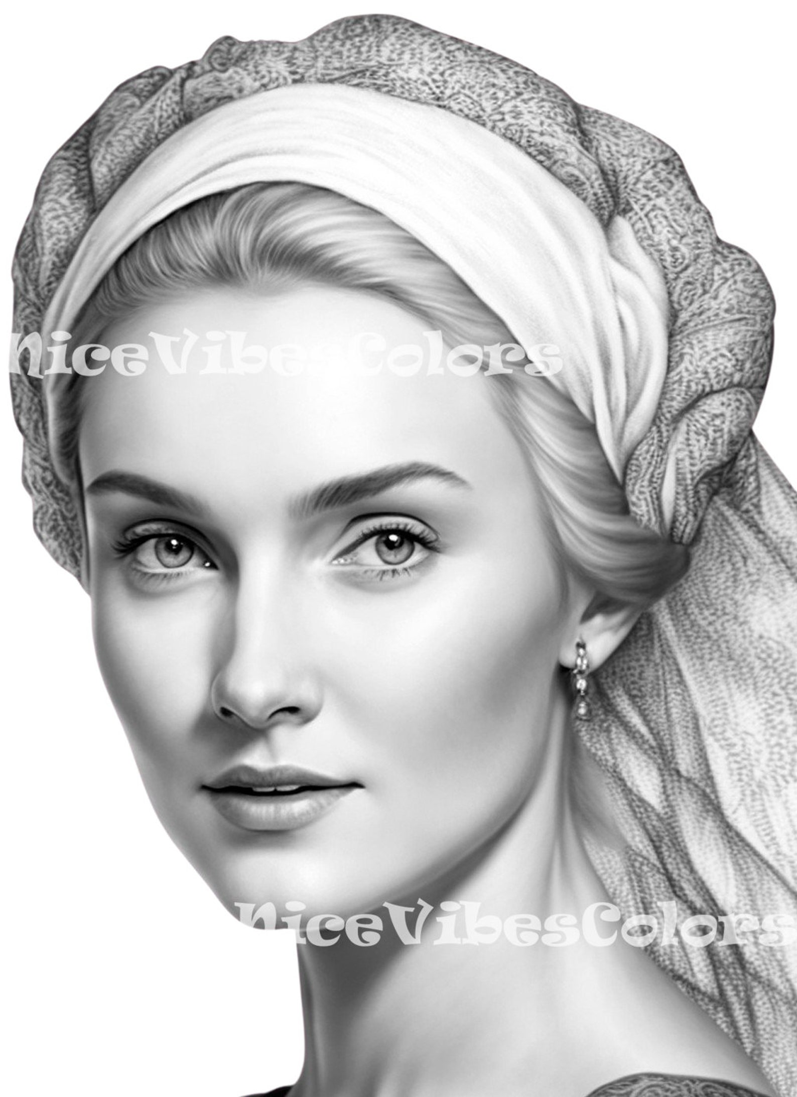 25 Easy Portraits: Grayscale Coloring Book for Adults and Children ...